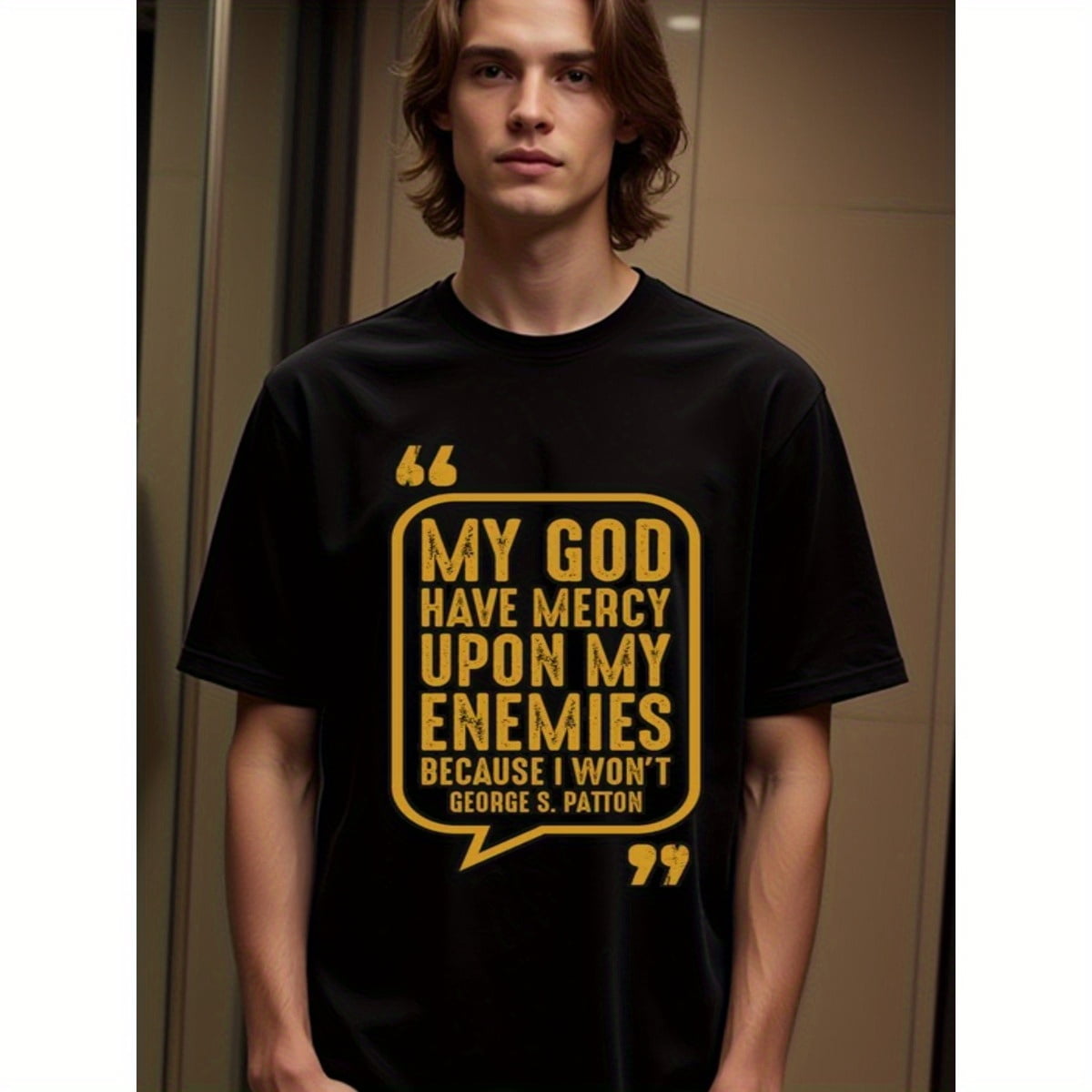 natee local warehouse clearance George S. Patton Quote T-shirt: Mercy ...