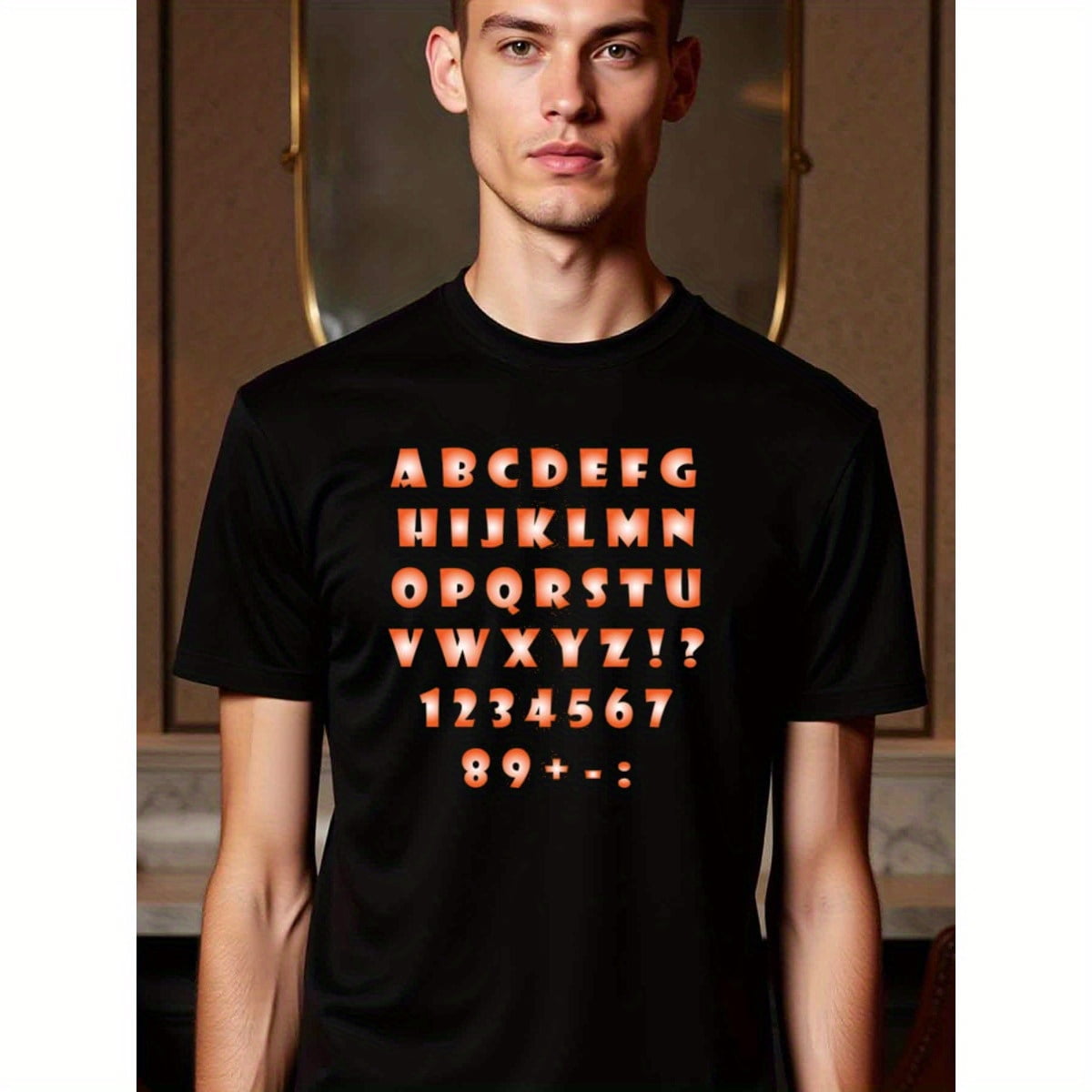 natee local warehouse clearance Matrix-inspired Alphabet & Numbers T-shirt, man's T-Shirt,100% ...