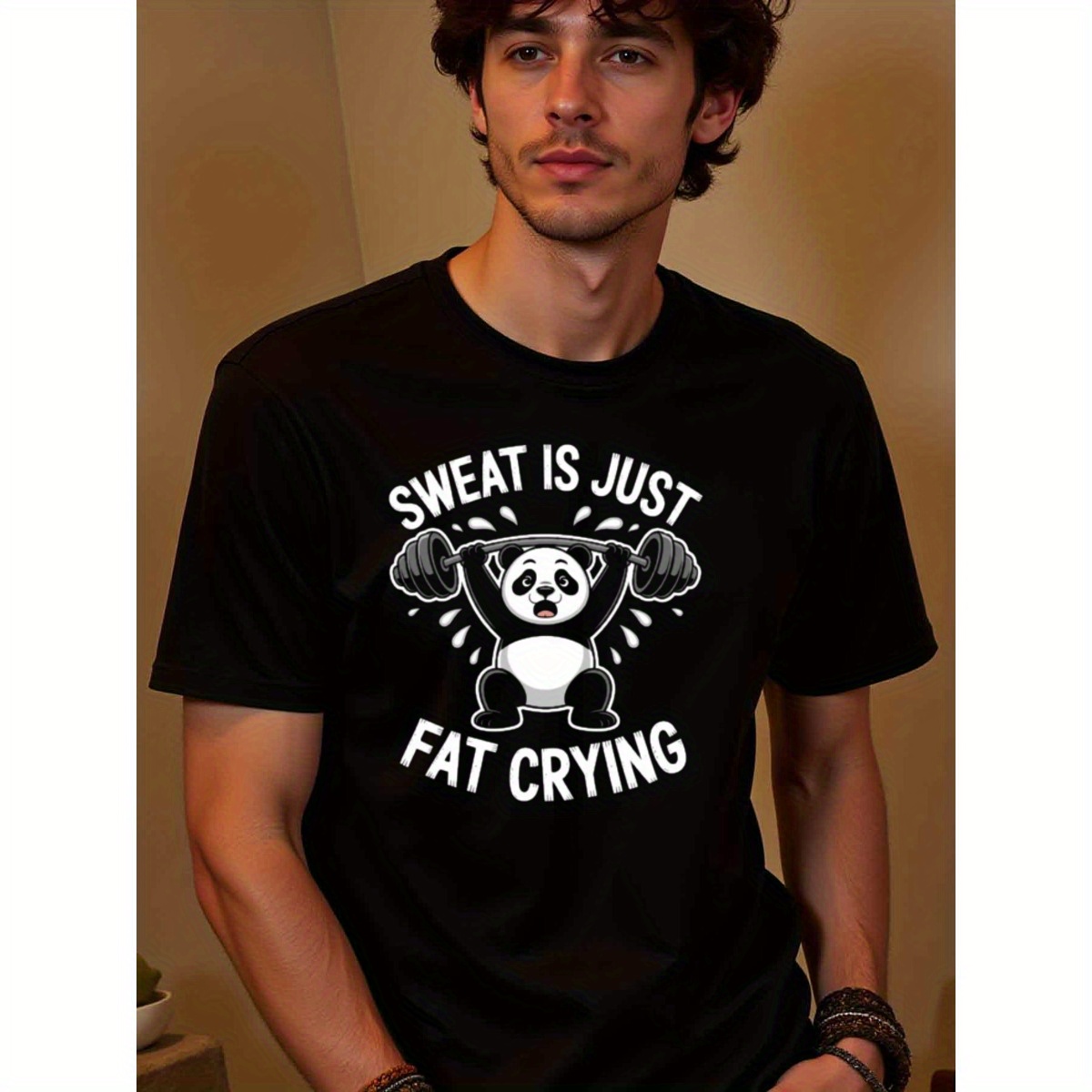 natee local warehouse clearance Motivational Panda Workout T-shirt ...