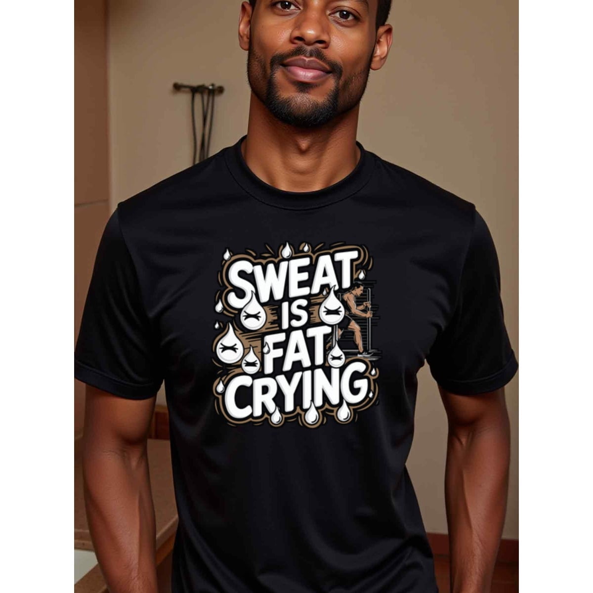 natee local warehouse clearance Motivational Workout Tee: Sweat Is Fat ...