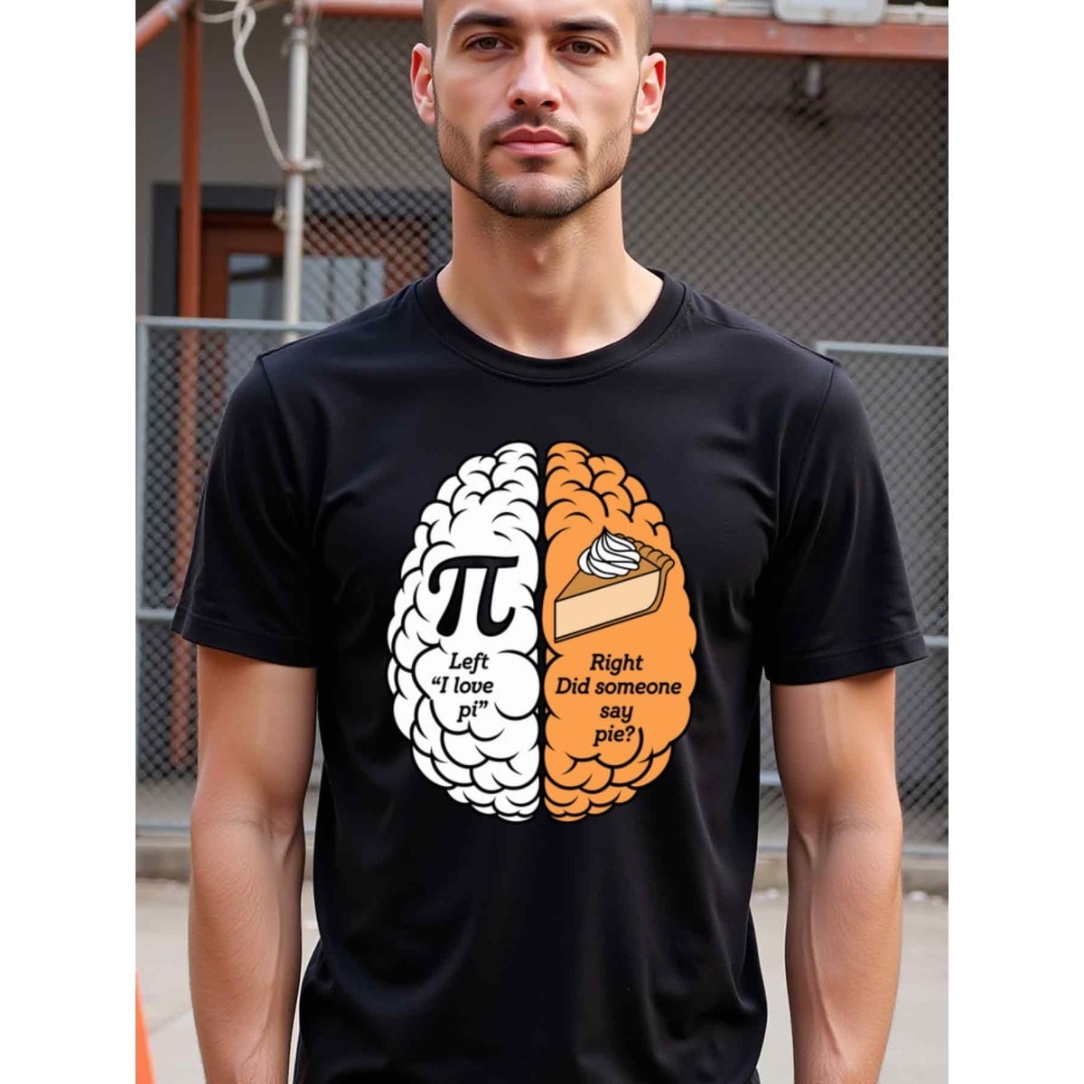 natee local warehouse clearance Pi Vs. Pie: a Humorous Brain Split T-shirt, Men's T-Shirt,100% ...