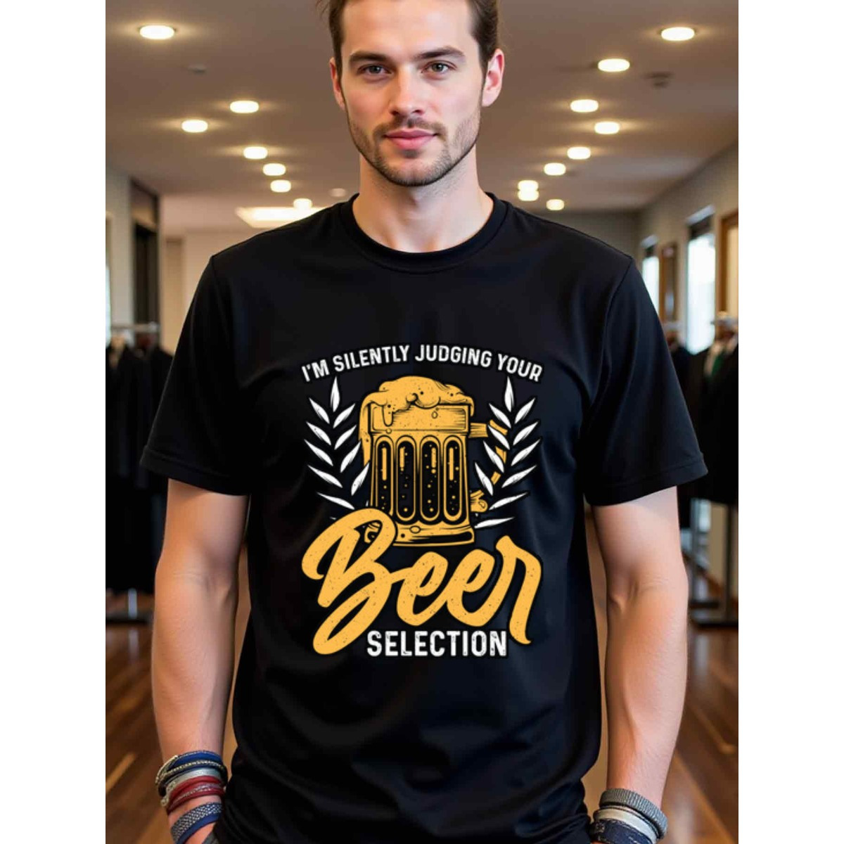 natee local warehouse clearance Silent Beer Judge: Humorous T-shirt for ...