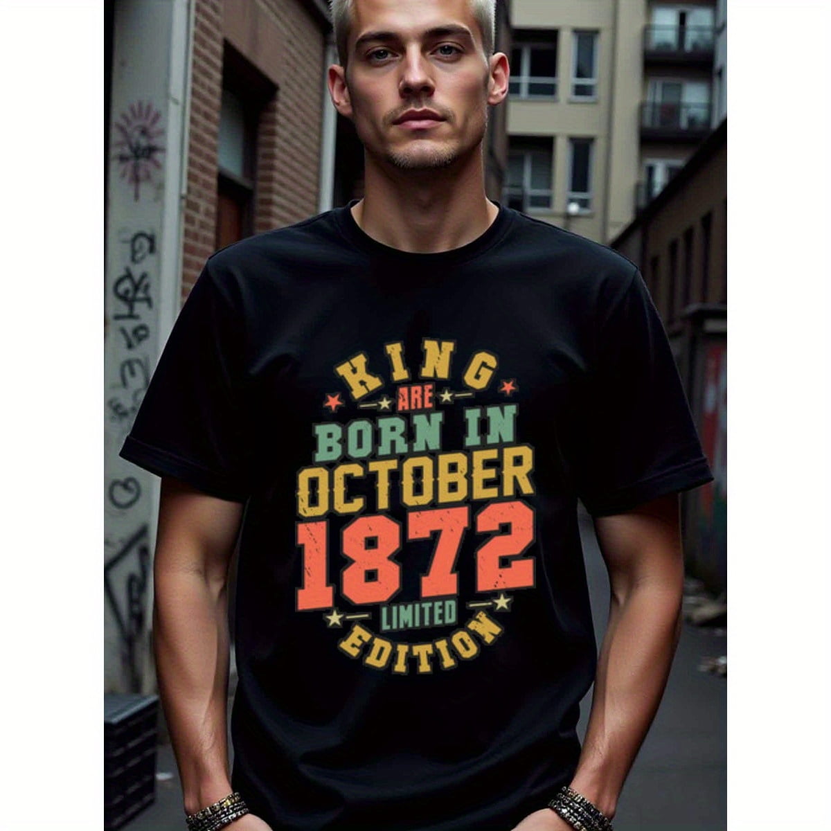 natee Vintage King Born in October 1872 Limited Edition T-shirt, 100% ...
