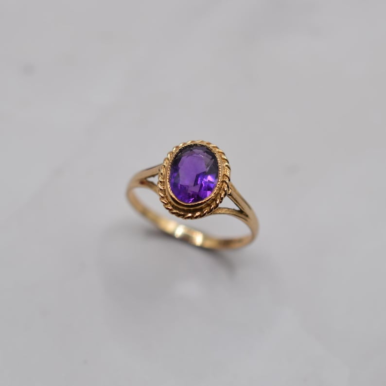 natural amethyst ring purple gemstone promise ring cushion cut February ...