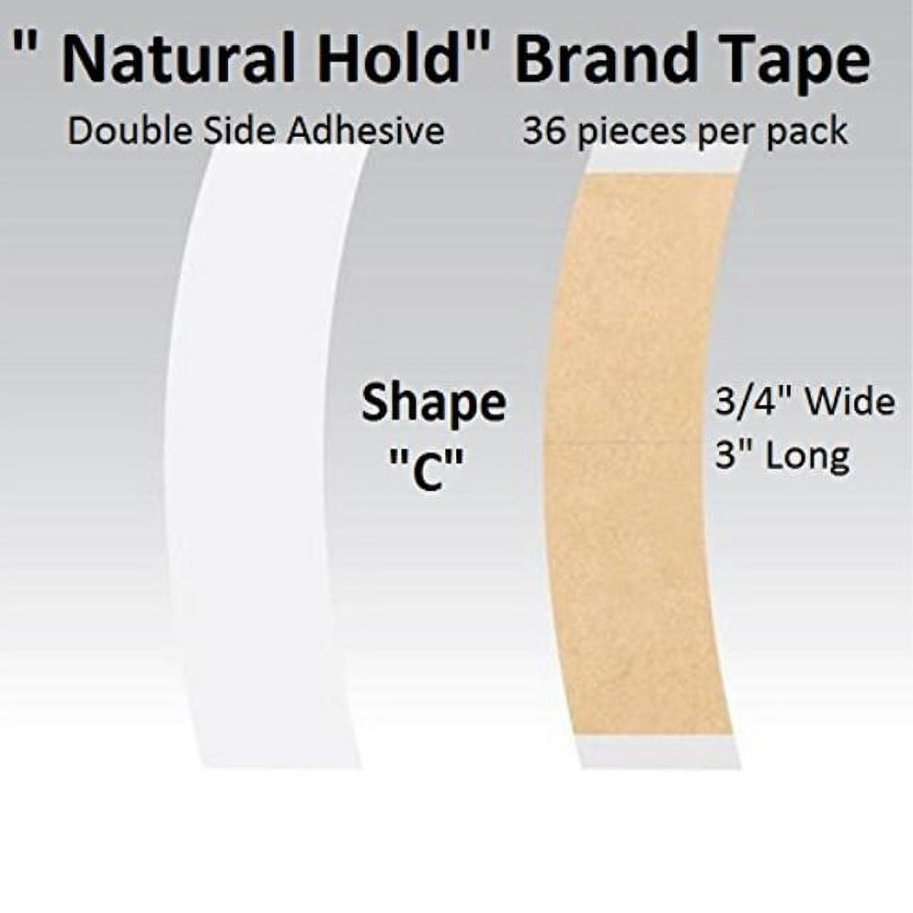 natural hold tape contour shape "c" double side adhesive 36-pcs ...
