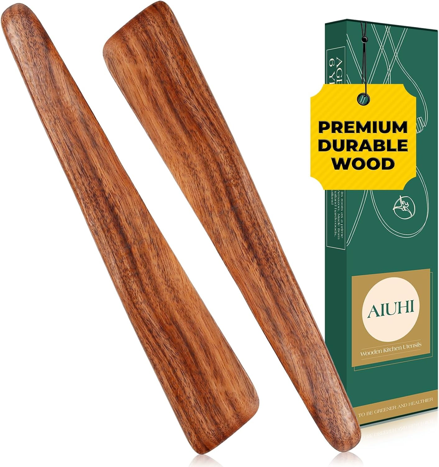 **natural teak wood spatula for cooking, 12 inches flat wooden turner ...