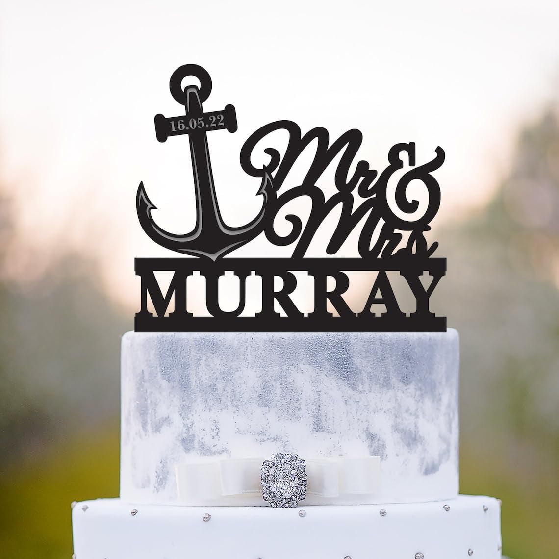 nautical anchor cake topper wedding,anchor mr and mrs wedding cake ...