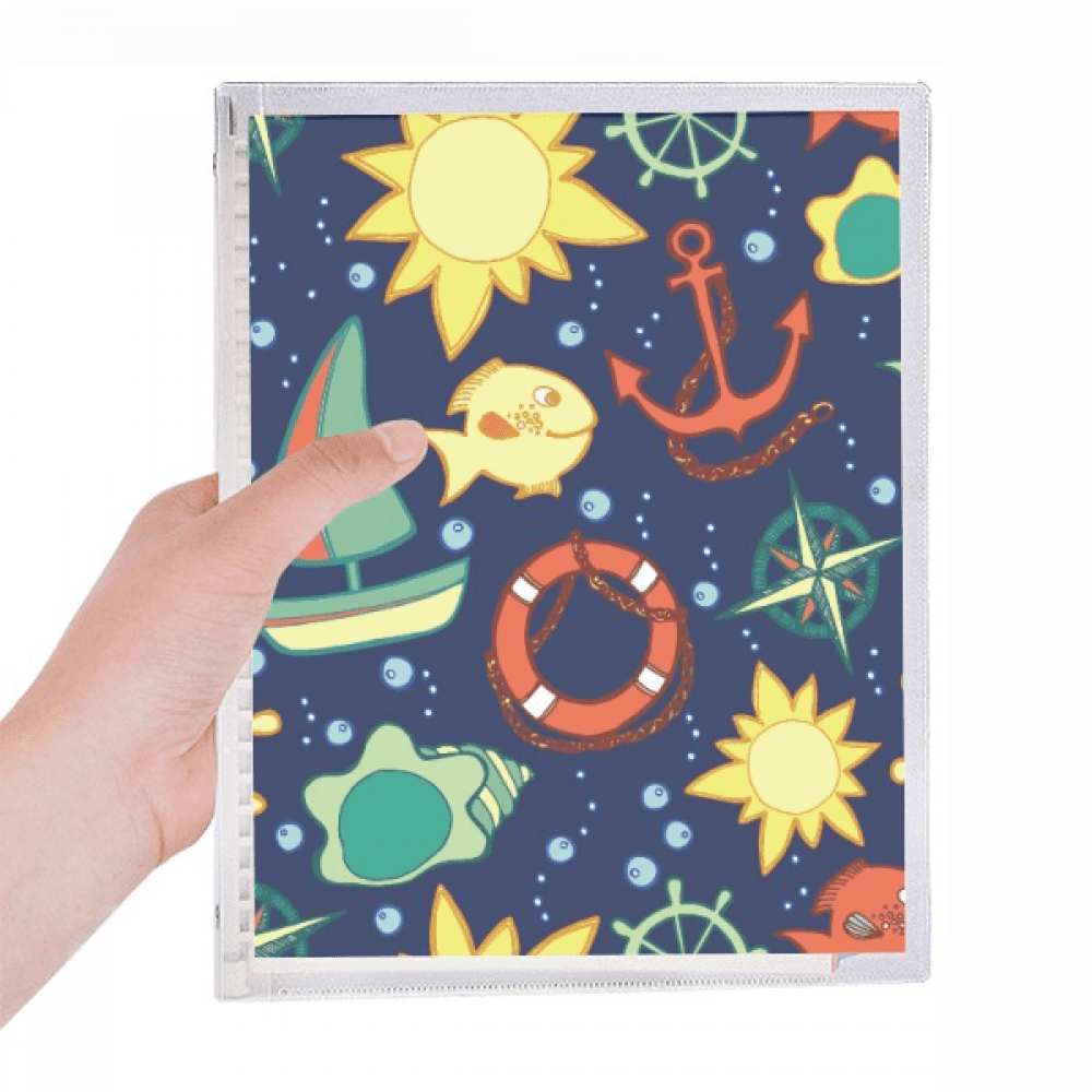 navigation fish boat colourful ocean notebook loose diary refillable ...