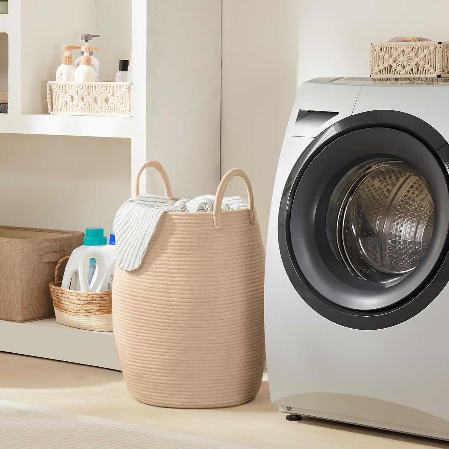 nbghyutd 105L Extra Large Laundry Hamper Basket by Fiona's magic Woven ...