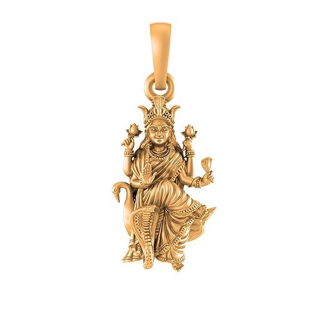 925 Sterling Silver 22k Gold Plated Goddess Mansa Devi Pendant Maa ...