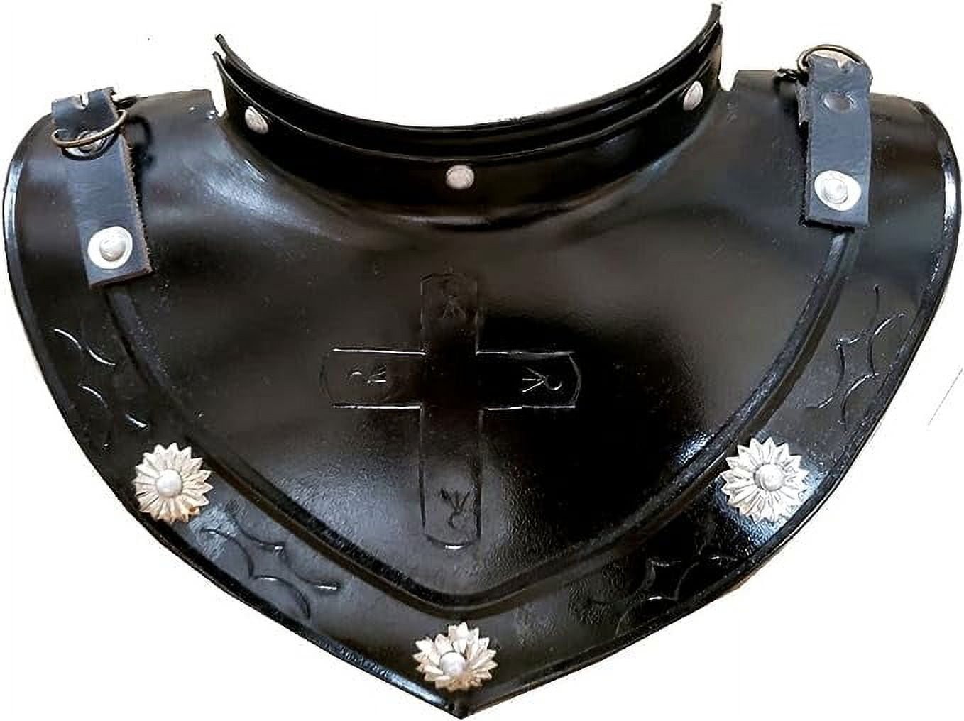 Black Plate Gorget Steel Knights Templar Crusader Medieval Metal Neck ...