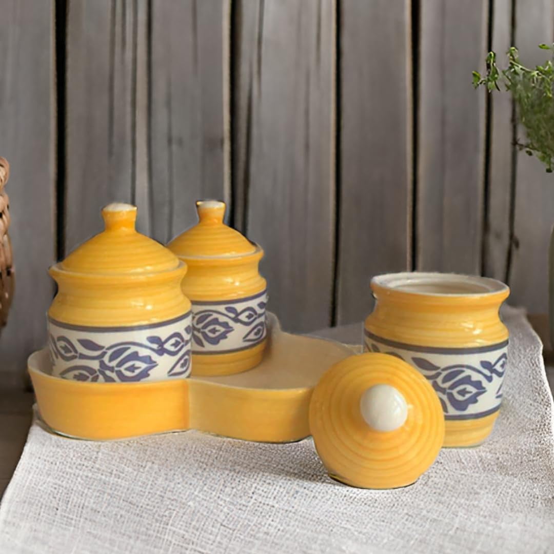 Ceramic pickle jars set 500ml Pottery Storage Jar set for Pickle ...