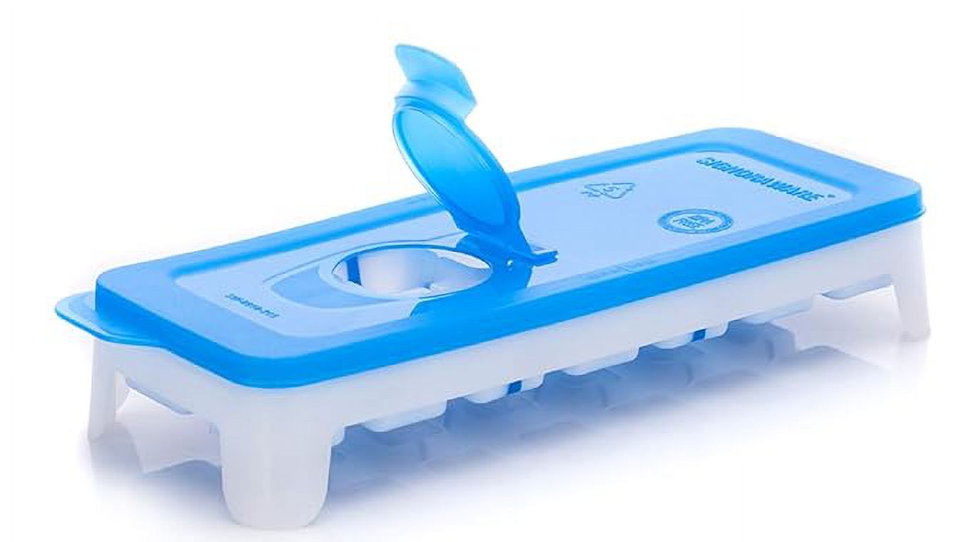 Ice Cube tray with TPE Easy Release base with Removable Lid 14 Cubes ...