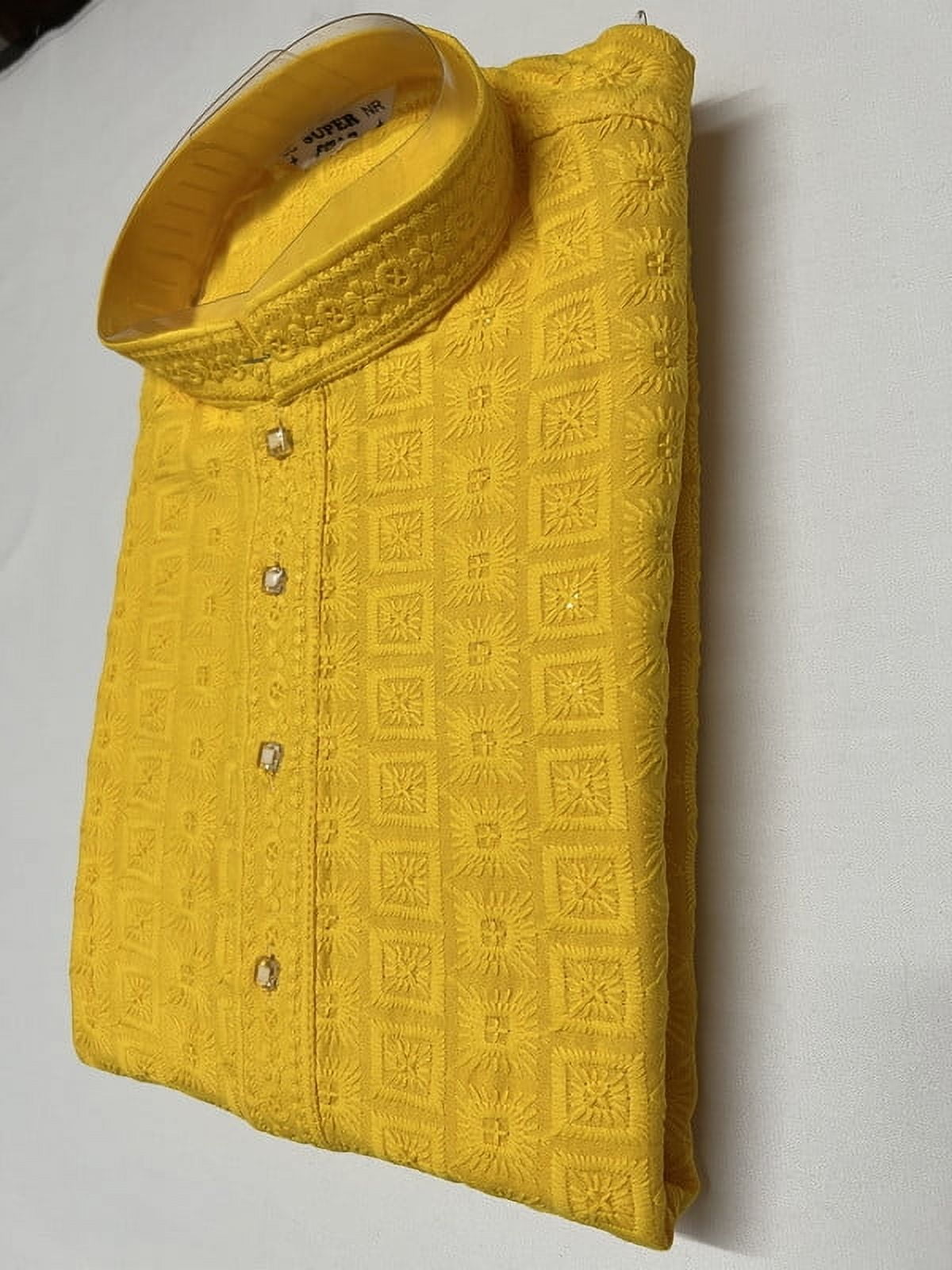 Indian Chikankari Kurta Yellow Stylish Ethnic Traditional Haldi Kurta ...