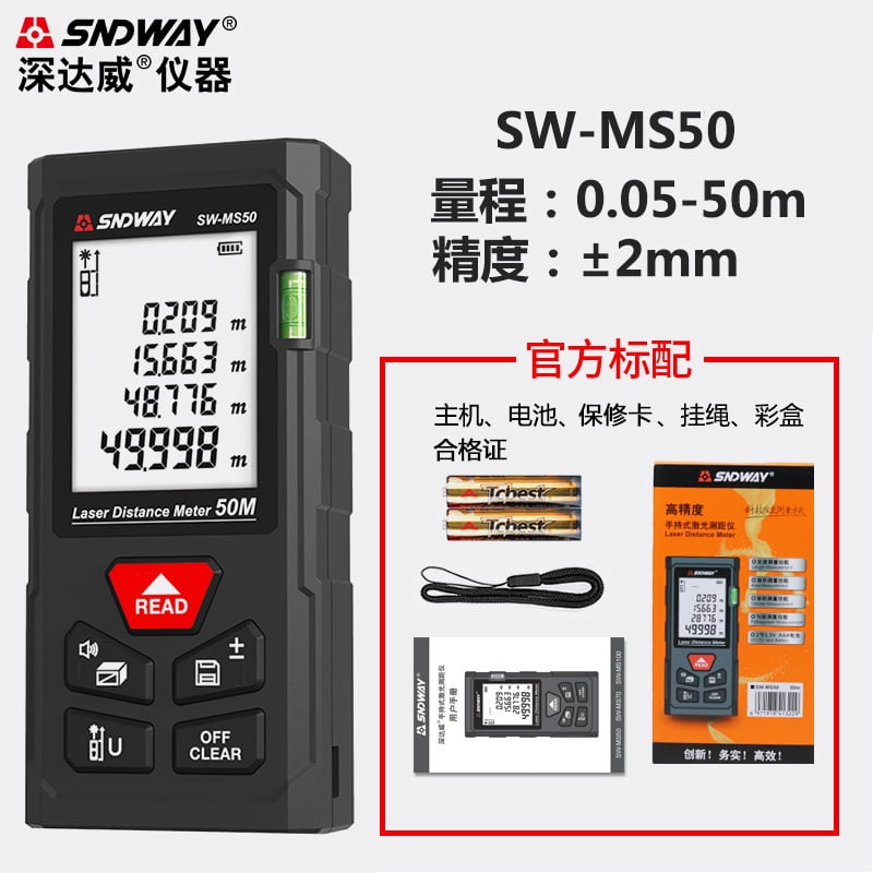 Laser Measurement Tool, 165Ft Digital Laser Distance Meter W Bubble ...