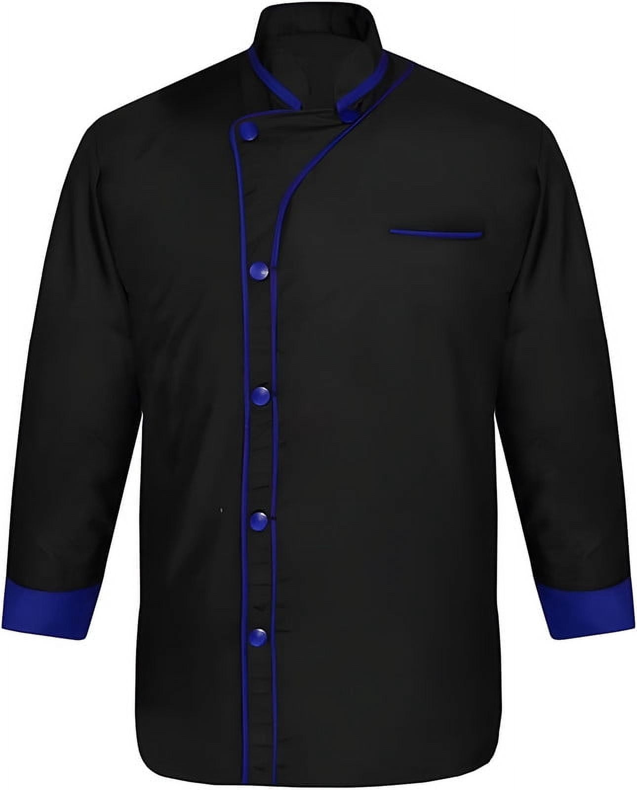 Men Black With Multicolours Piping Polycotton 3/4 Sleeve Chef Coat ...