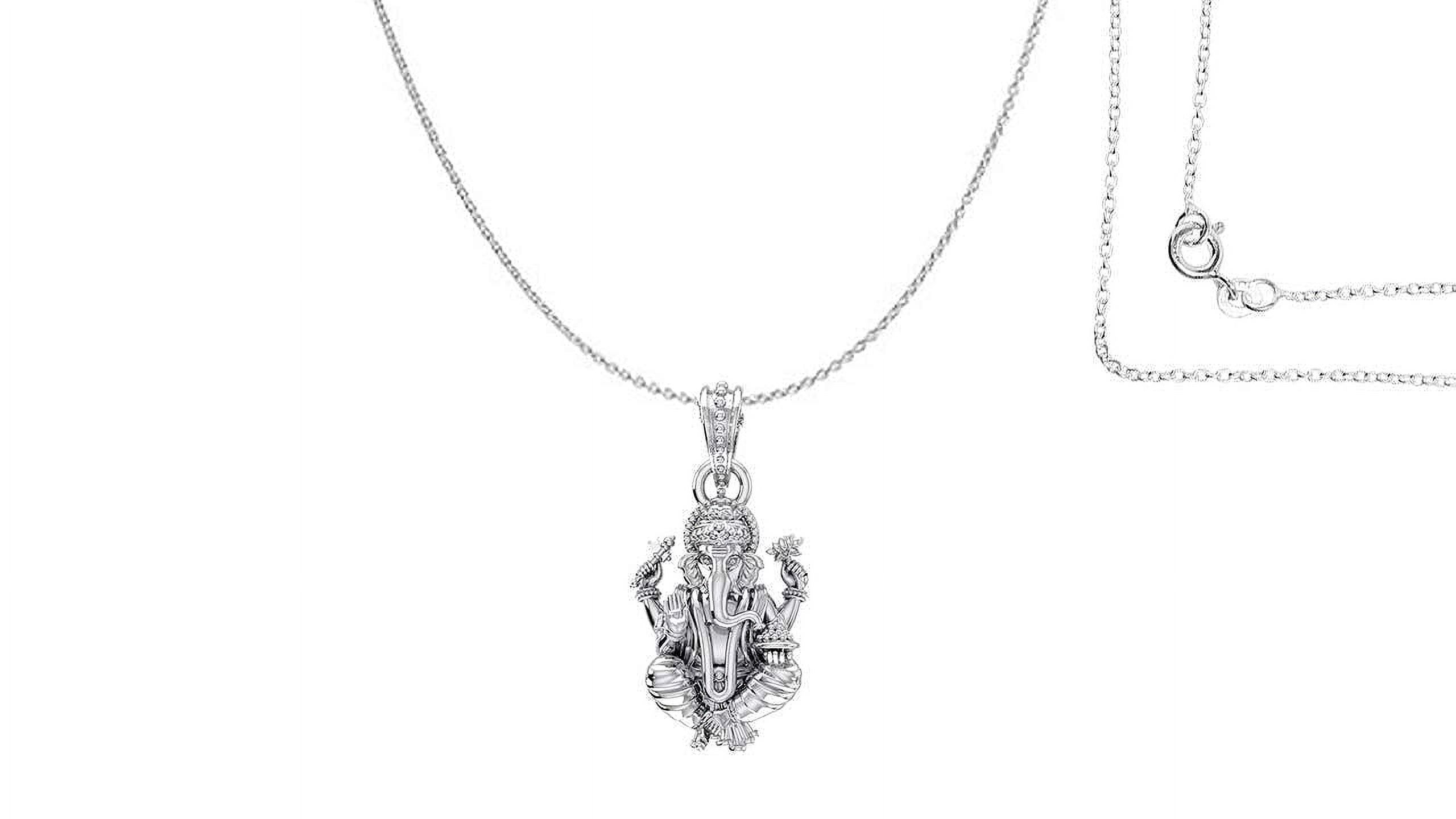 Sterling Silver (92.5% purity) God Ganesha Chain Pendant (Pendant with ...
