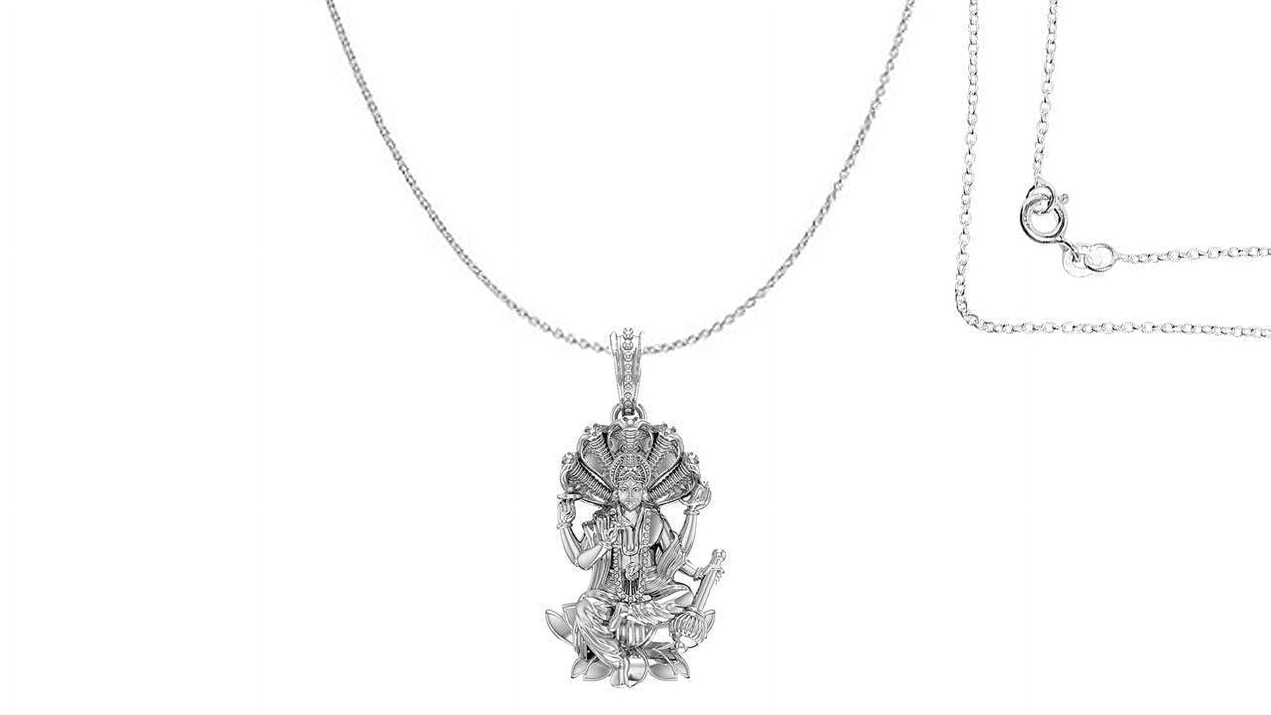 Sterling Silver (92.5% purity) God Vishnu Chain Pendant (Pendant with ...