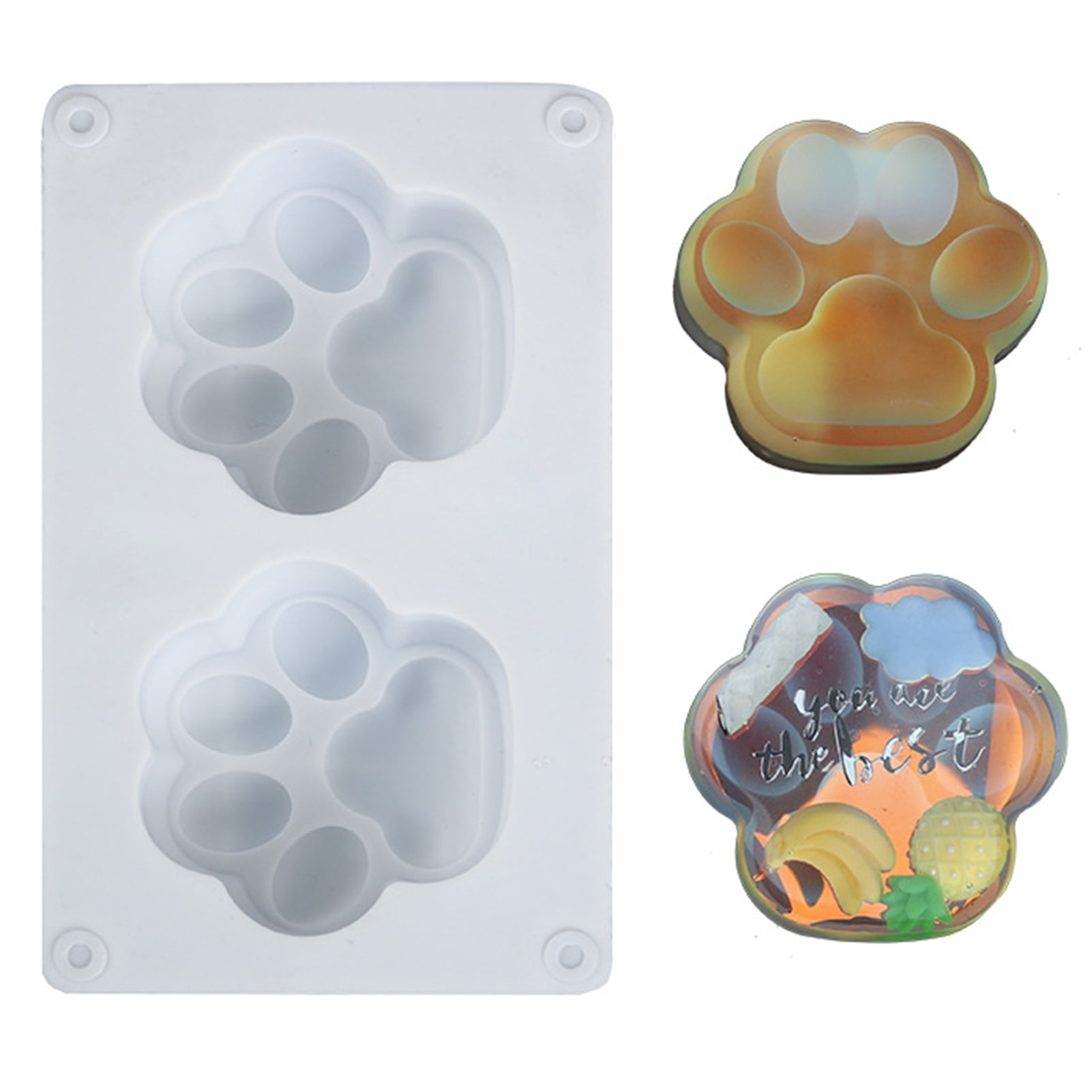 nbuaila Silicone Mold 2 Cavity Heat-resistant DIY Mini Variety Cat Claw ...