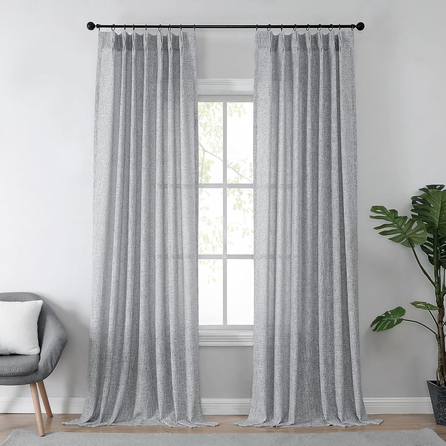 nches Extra Long Textured Farmhouse Window Treatment Drapery Sets for ...