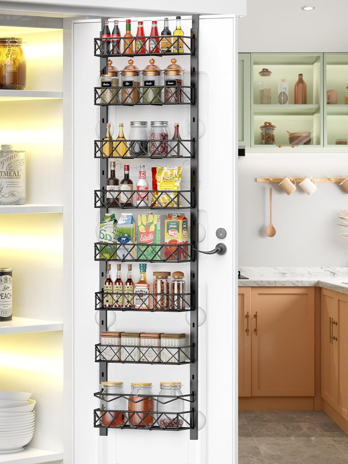 ndzsh Over the Door Pantry Organizer 6-Tier Pantry Organizers and ...
