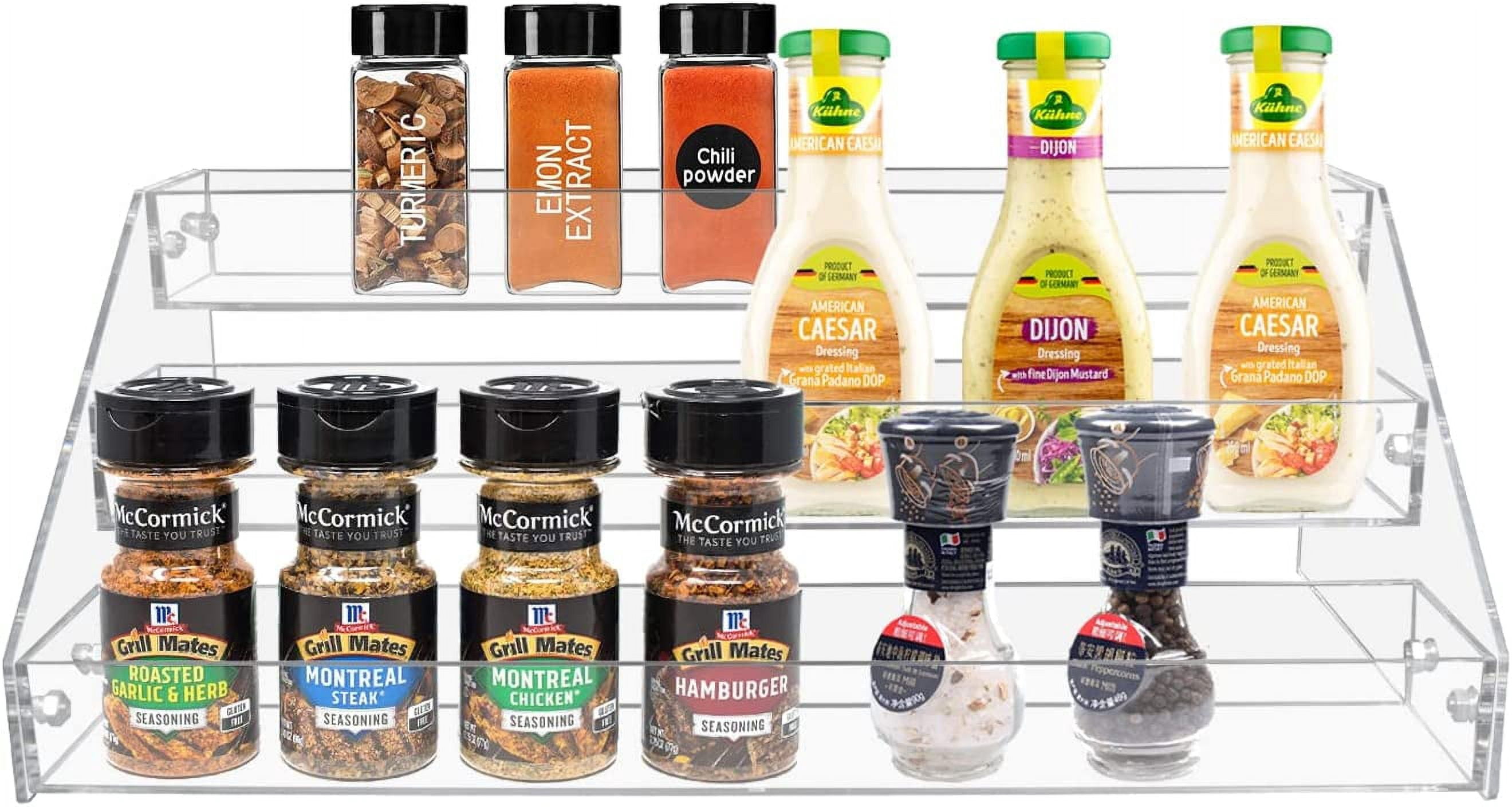 ndzsh Tiered Spice Rack Seasoning Organizer Clear Acrylic Vertical ...