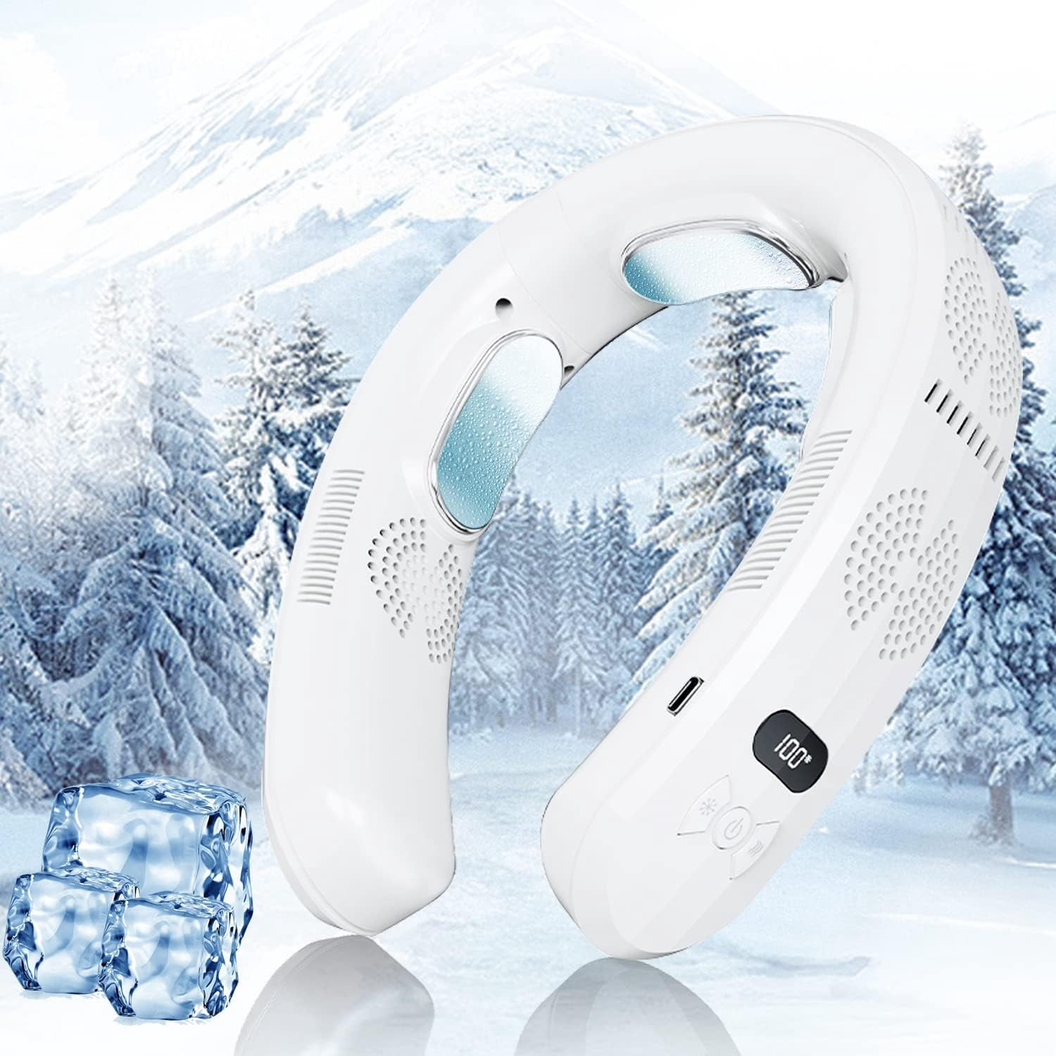 neck fan neck air conditioner 26h ultra-long life, 9600mah portable fan ...