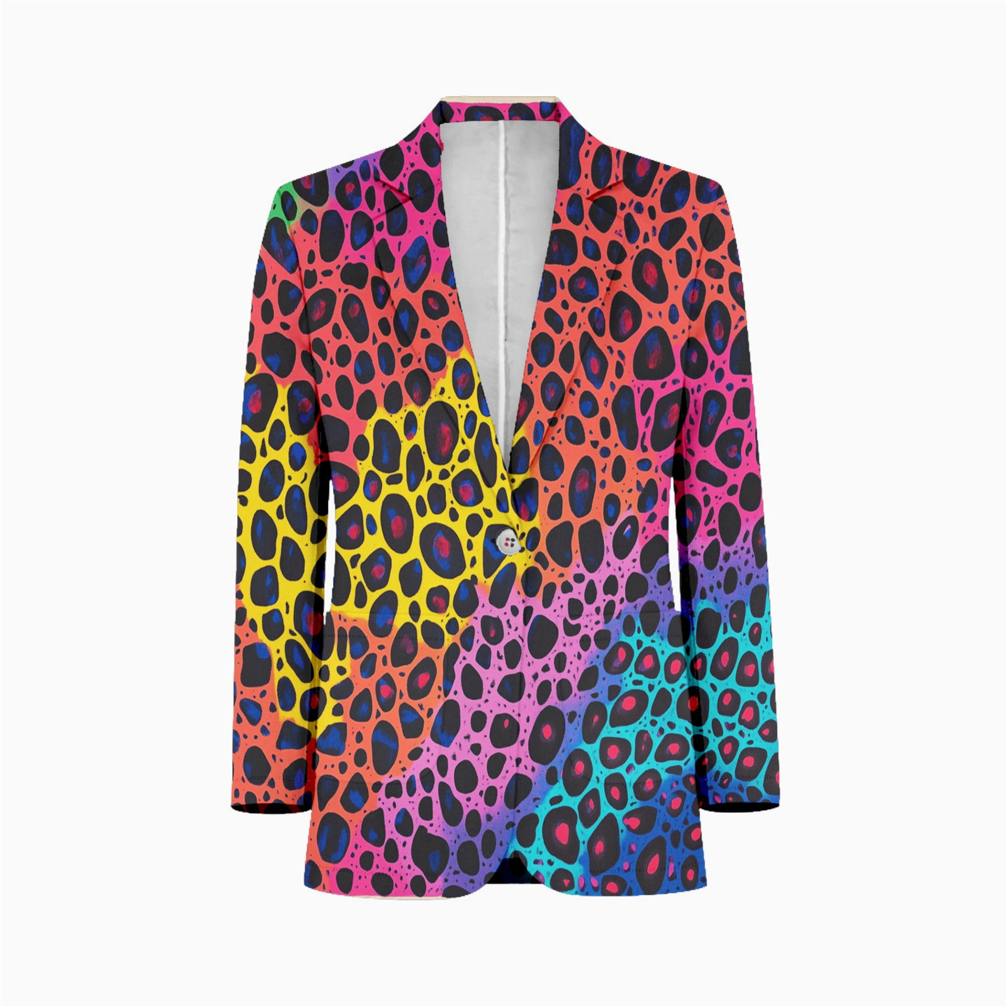 neon colorful cheetah print Customized Men's Suits full man Shawl ...