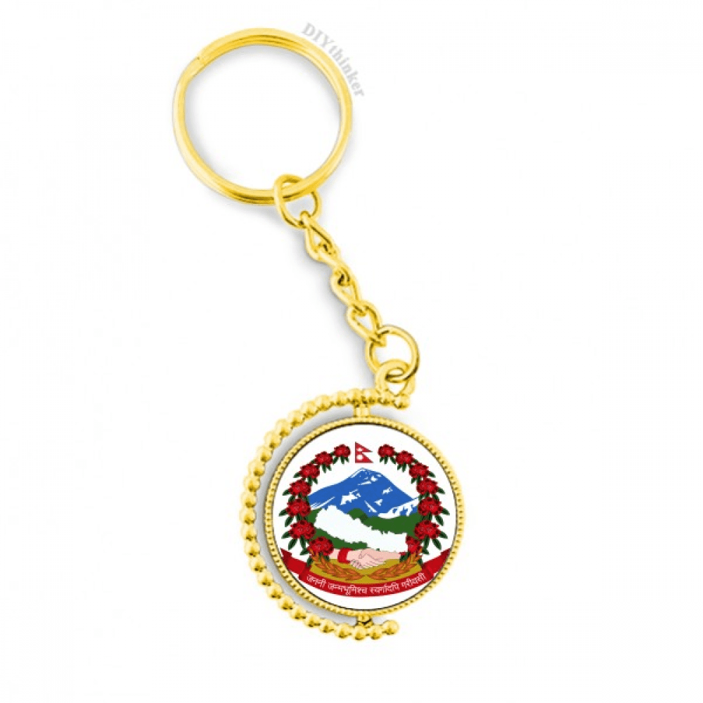 nepal asia national emblem metal connector key chain accessory en ...