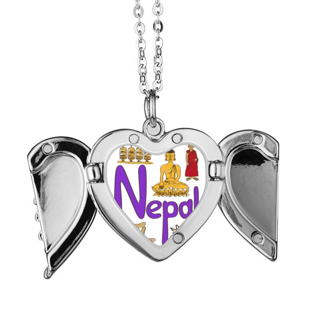 nepal national symbol landmark pattern angel wings necklpendant fashion ...