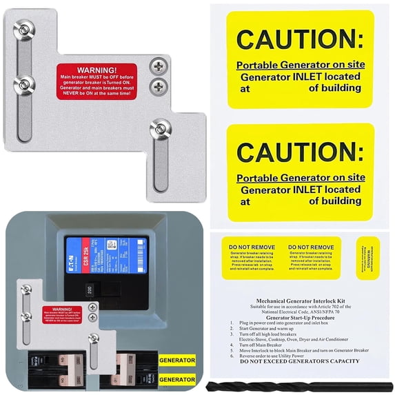 nerator Interlock Kit for Type CH Seri 150 or 200 amp Panels TAN ...