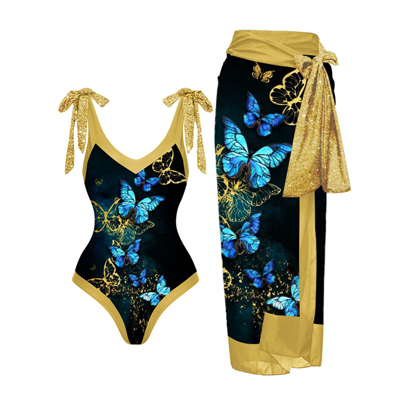 nerohusy 2024 Swimsuit with Cover Up Set,Women's One Piece Swimsuit ...