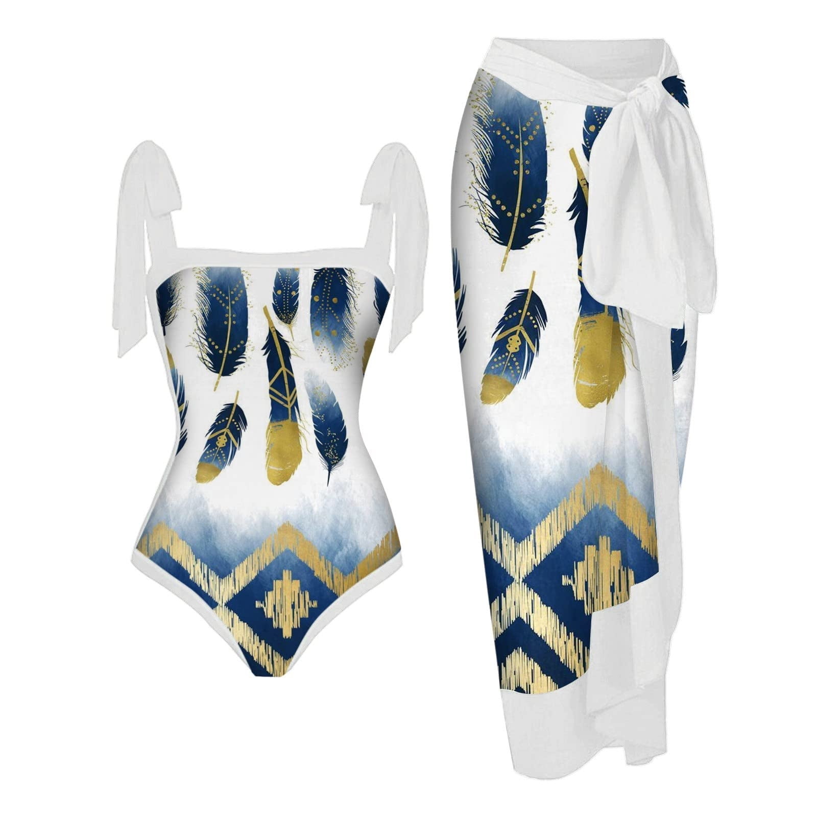 nerohusy 2024 Swimsuit with Cover Up Set,Womens One Piece Floral ...