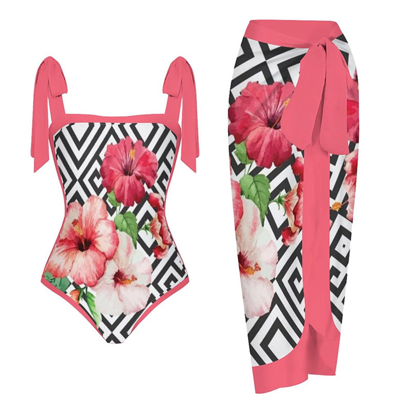 nerohusy Bathing Suit with Matching Cover Up 2024 Women's One Piece ...