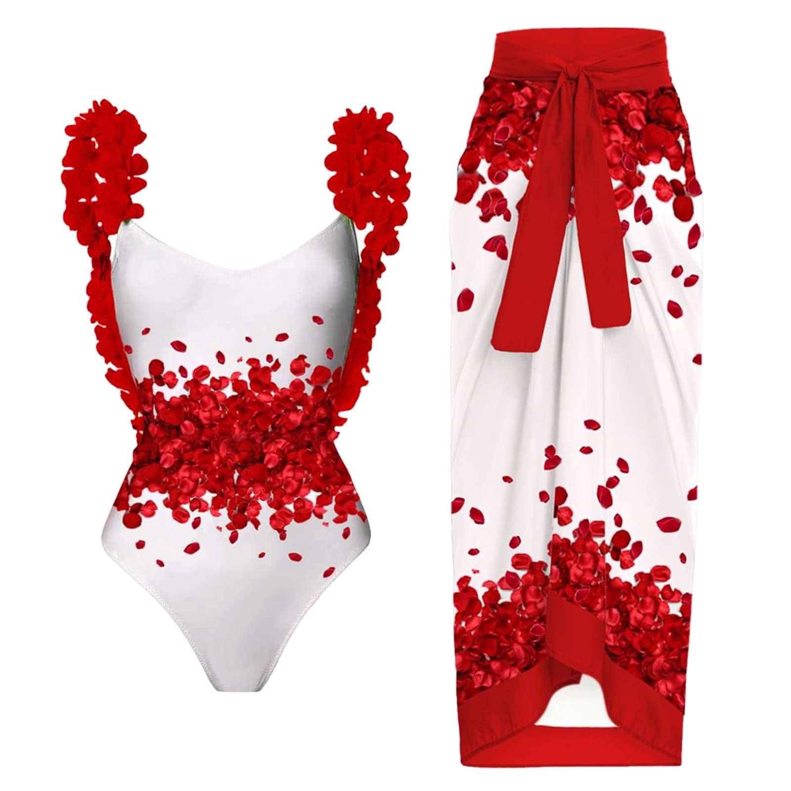 nerohusy Bikini Sets for Women with Cover Up,Womens One Piece Floral ...