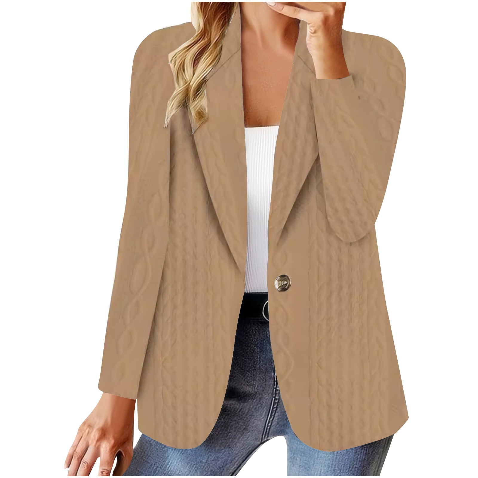 nerohusy Blazers for Women 2025 with Fake Pocket Business Casual Jacket ...