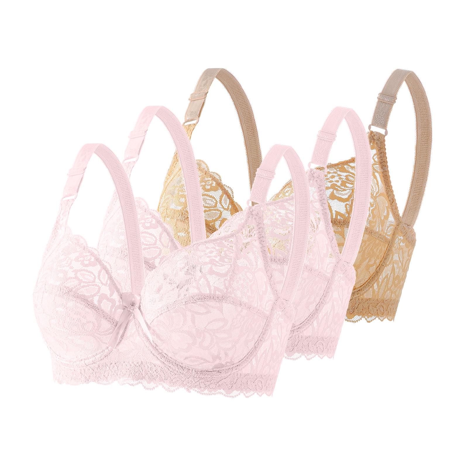 nerohusy Bralettes for Women Lace Push Up Bras Trim Lace Plus Size Thin ...