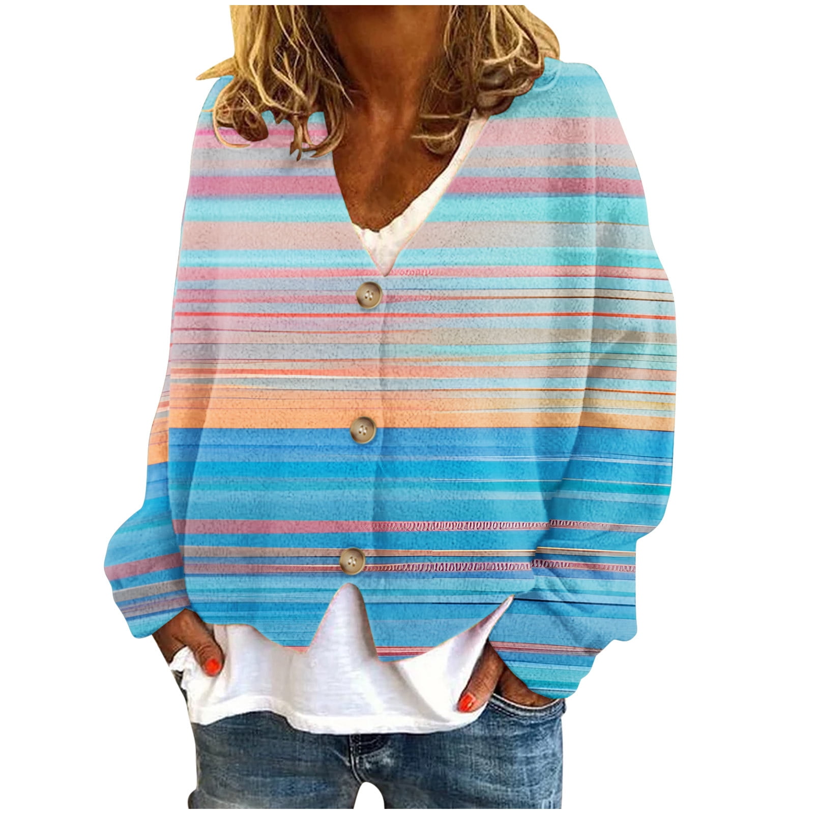 nerohusy Cute Daisy Flower Cardigan Sweater for Women Oversized ...