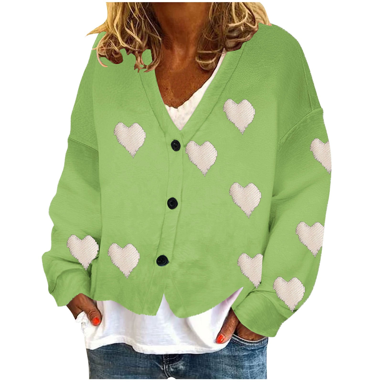 nerohusy Cute Daisy Flower Cardigan Sweater for Women Oversized ...