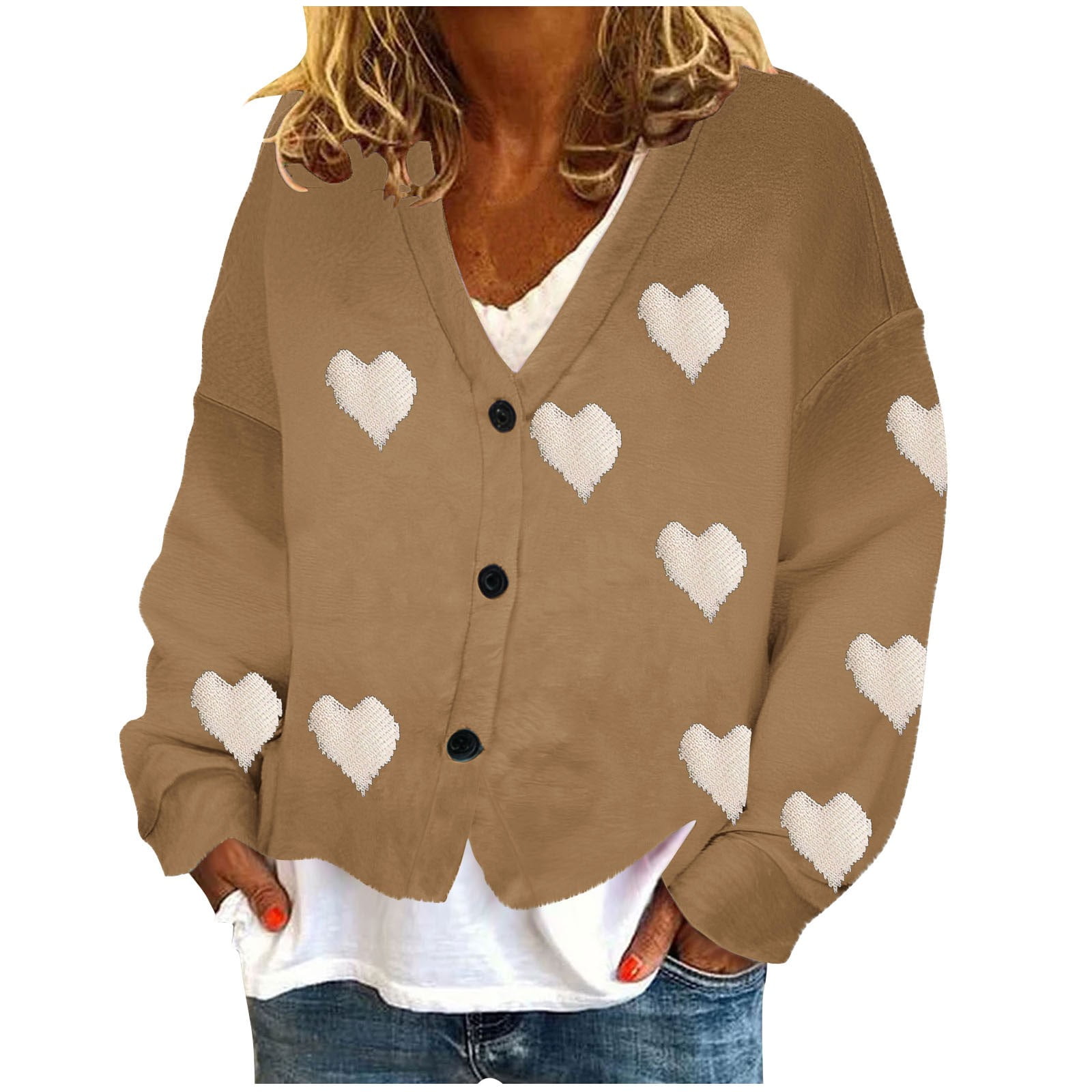 nerohusy Cute Daisy Flower Cardigan Sweater for Women Oversized ...