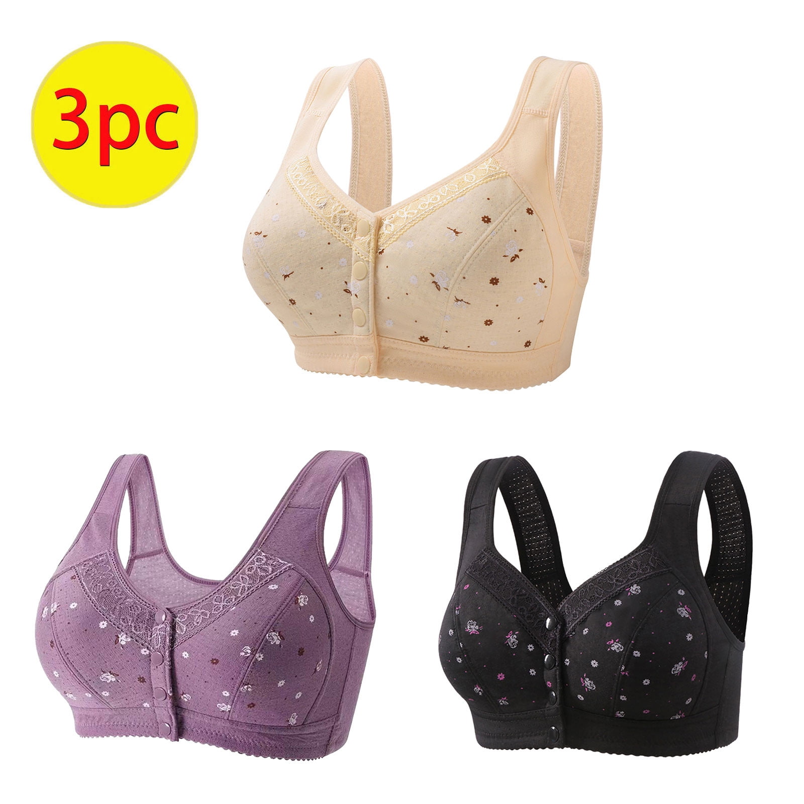 nerohusy Front Closure Bras for Women Seniors,Plus Size Womens ...