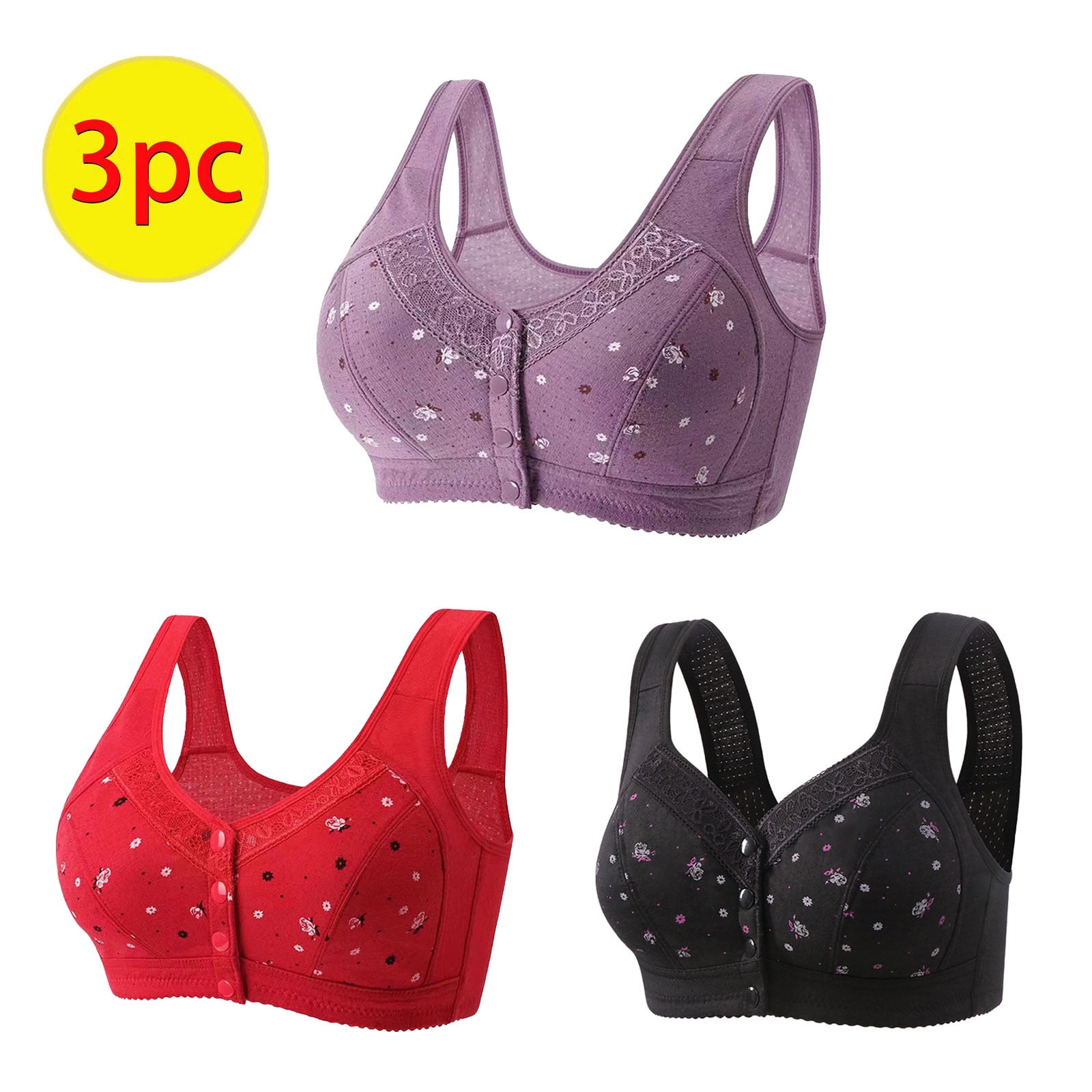 nerohusy Front Closure Bras for Women Seniors,Plus Size Womens ...