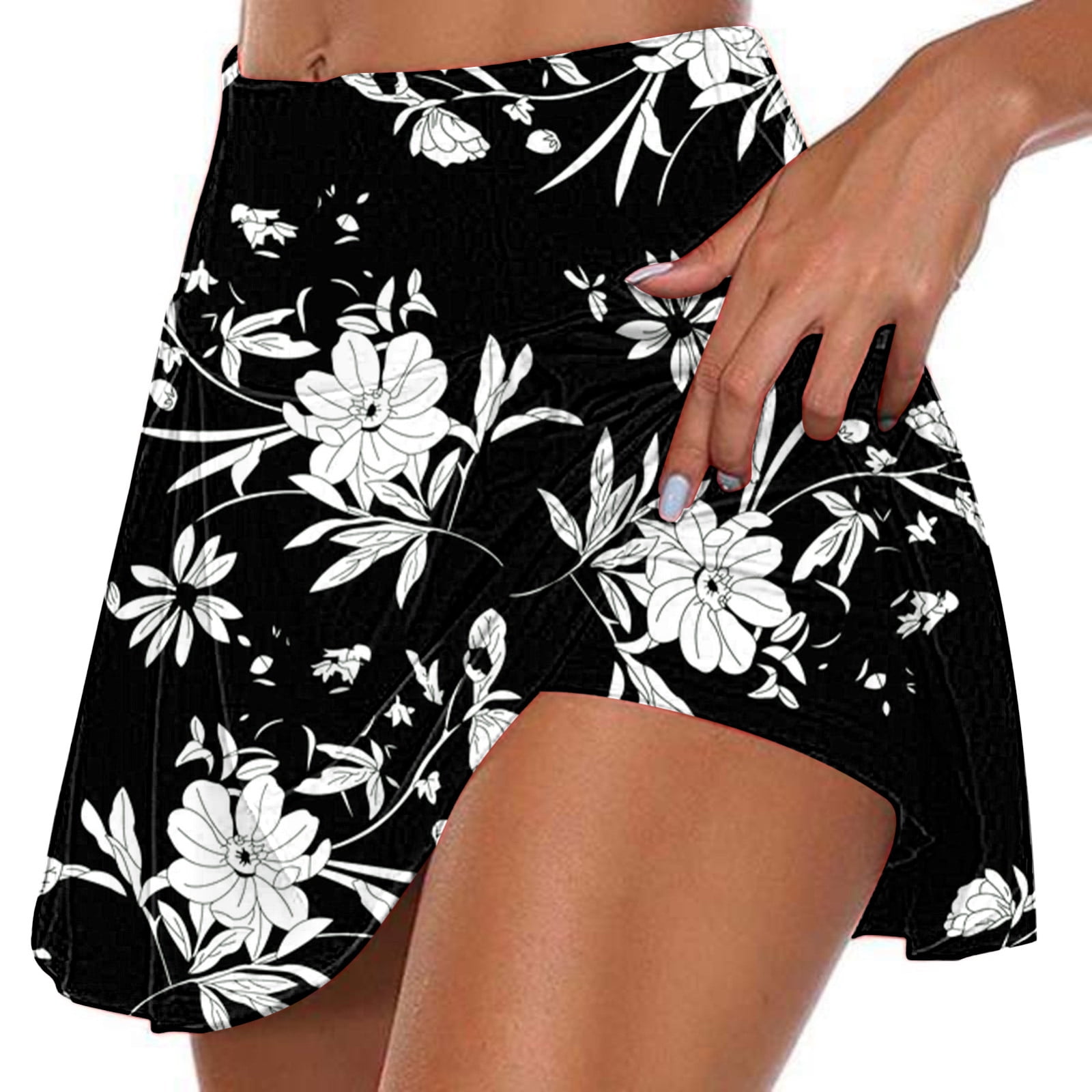 Nerohusy Hawaiian Print Skorts For Women2024 Womens Tennis Skirt Tummy Control Skorts Skirts