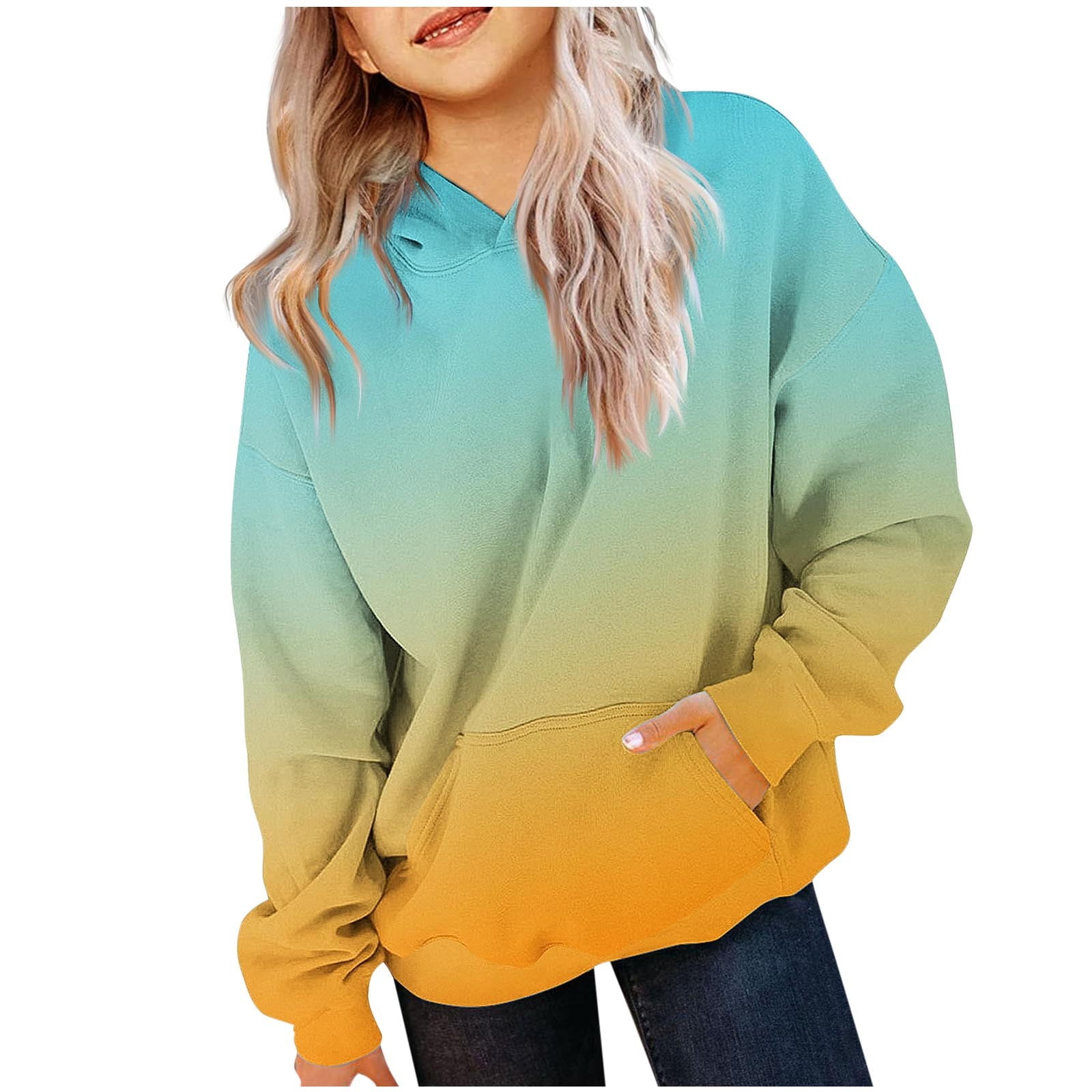 nerohusy Hoodies Teens Girls Cute Gradient Hoodie for Teen Girls Trendy ...