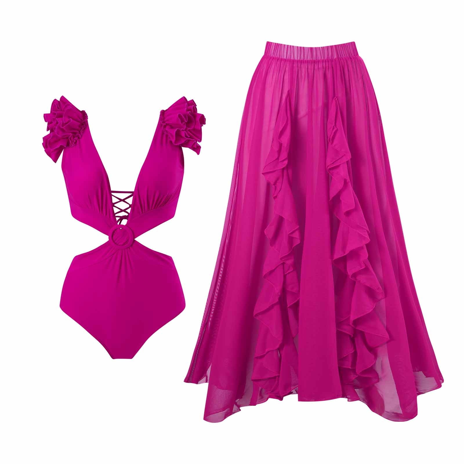 nerohusy Matching Bathing Suits,Women's One Piece Swimsuit with Beach ...