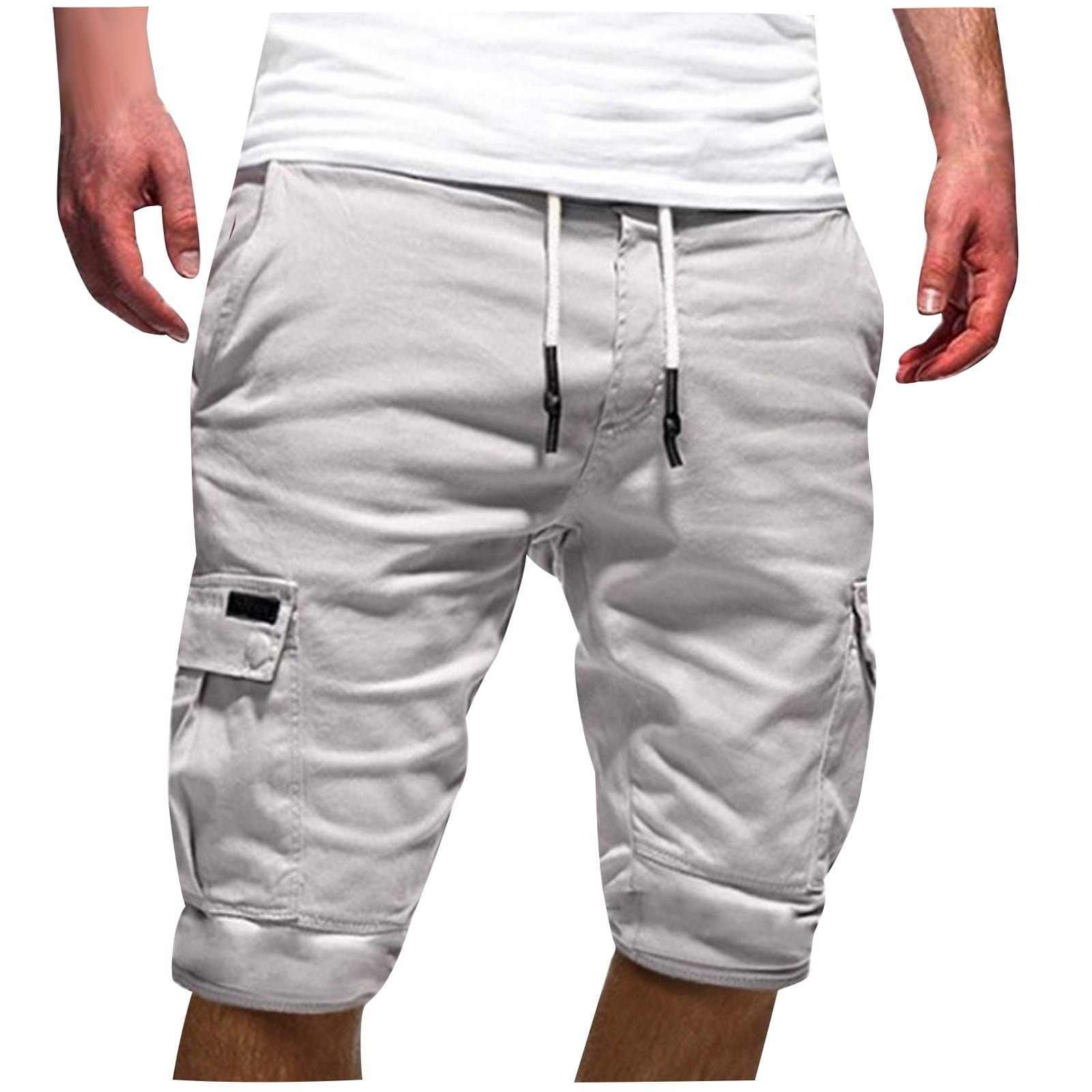 nerohusy Mens Cargo Shorts Casual Waist Elastic Drawstring Outdoor Golf ...