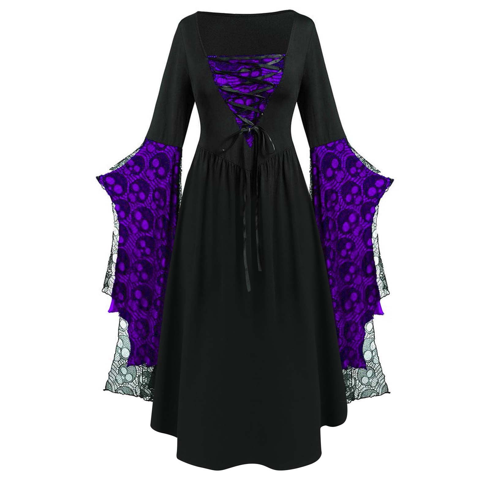 nerohusy Plus Size Witch Costumes Woman 2025 Butterfly Sleeve Witch ...
