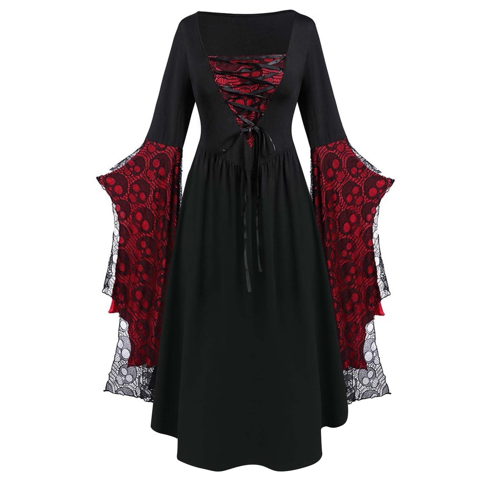 nerohusy Plus Size Witch Costumes Woman 2025 Butterfly Sleeve Witch ...