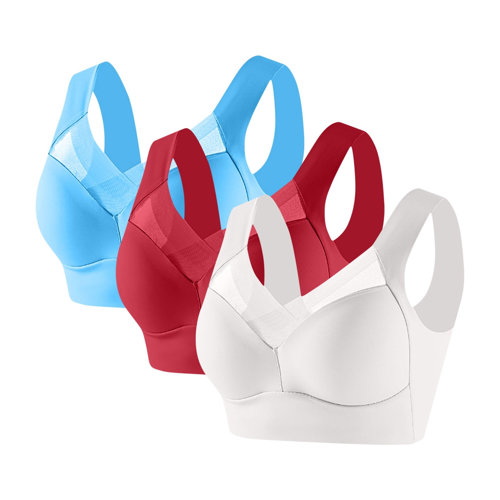 nerohusy Sport Bra for Big Busted Women Deep Cup Push Up Back Smoothing ...