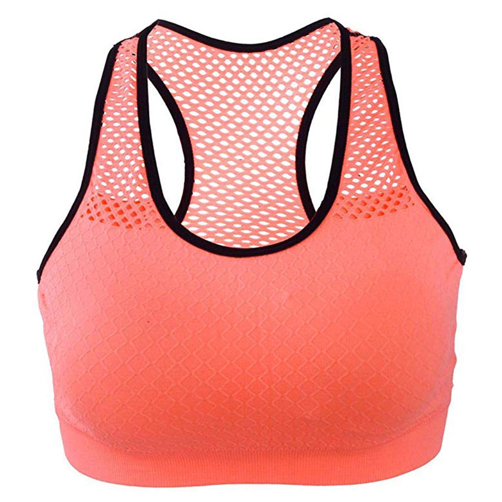 nerohusy Women Yoga Cami Padded Workout Bra Mesh Breathable Active ...